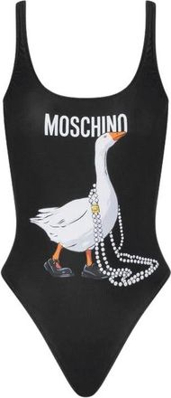 Moschino Goose Lycra One-piece Swimsuit - - Swimwear - Damen - Schwarzk - XS