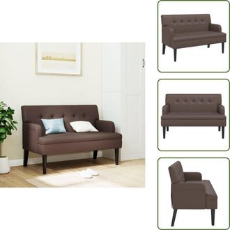 vidaXL Sitzbank mit R&uuml;ckenlehne Braun 112x65,5x75 cm Kunstleder - Sitzbank - Sofa - Wohnzimmersofa - Couch - Ledercouch