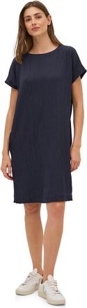 Cecil Damen Seersucker Kleid in Unifarbe