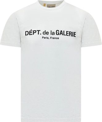Gallery Dept. Homme, Tops, Blanc, Taille: M T-shirt Logo Fran&ccedil;ais Lux