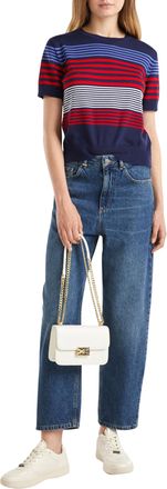 Benetton Damen Maglia G/C M/M 1094e10az T-Shirt, blau, Small