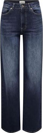 Only Femme Onlmadison Blush Hw Wide Dnm Tai081 Noos Jeans, Dark Blue Denim, XL EU