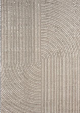 Vimoda Moderner Kurzflor-Teppich Boho Wohnzimmer Schlafzimmer dünn mit 3D Hoch-Tief Effekt Pflegeleicht, Farbe:Taupe, Maße:120x170 cm