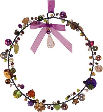 Mitienda Fensterdeko aus Metall Perlenkranz Violett mit Kristall, &Oslash;20 cm