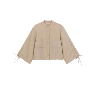 SoSUE Femme, Blouses et Chemises, Beige, Taille: 40/42 FR Mary Linen Blouse