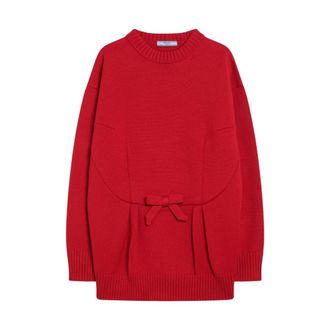 Prada Rundhals-Strickpullover - - Knitwear - Damen - Rot - XS