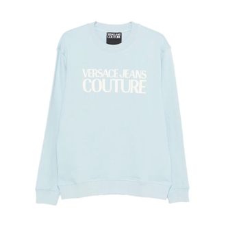 Versace Jeans Couture Homme, Sweatshirts et sweats &agrave; capuche, Bleu, Taille: M SweaT-shirt en jersey de coton