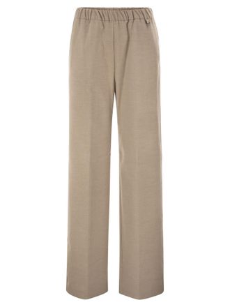 Herno Pantalon large effet flanelle avec taille &eacute;lastiqu&eacute;e