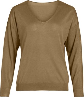 Vila Vinovy L/S V-Neck Rev Knit Top - Noos