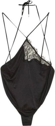 Patrizia Pepe Femme, Tops, Noir, Taille: 38 FR Body en viscose avec col arrondi et manches longues