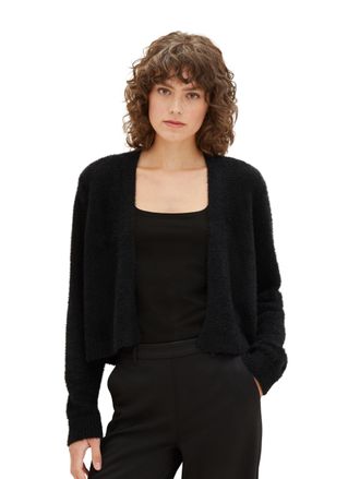 Tom Tailor Damen Basic Strickjacke, deep black, XL