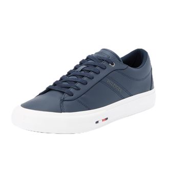 Tommy Hilfiger Herren Low Top Sneaker aus Leder, Blau (Desert Sky), 40
