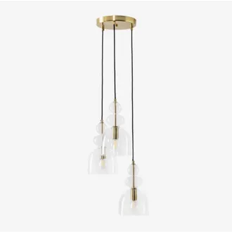 Sklum Plafonnier en Cristal avec 3 Points Lumineux Bezany Sklum