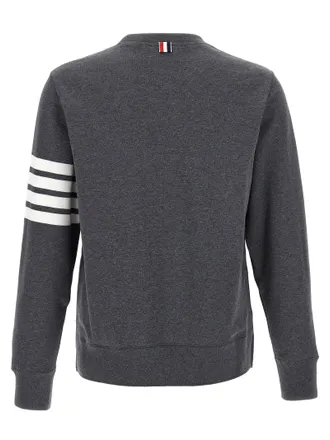 Thom Browne Striped Loopback Cotton Sweatshirt - Charcoal