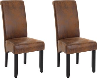 Mendler 2er-Set Esszimmerstuhl HWC-N67, Stuhl K&uuml;chenstuhl Lehnstuhl Massivholz Stoff/Textil - Wildlederoptik, Schwarze Beine