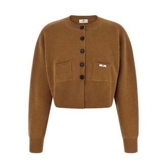 Elisabetta Franchi Femme, Pulls, Brun, Taille: 38 FR Elisabetta Franchi Pulls