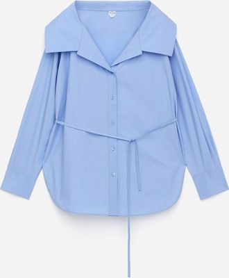 Arket Bluse Mit Weitem Kragen -Blau