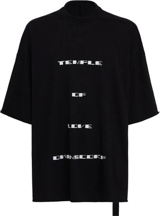 Rick Owens Homme, Tops, Noir, Taille: ONE Size Tommy Text-Print T-Shirt