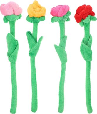 NUOBESTY 4 St&uuml;ck Rosenstrau&szlig; Stofftier f&uuml;r Kinder gr&uuml;ne k&uuml;nstliche Blumen Blumenspielzeug Pl&uuml;schtier Simulation Rosenstrau&szlig; Simulation stieg Schn&uuml;ren Pl&uuml;schblu
