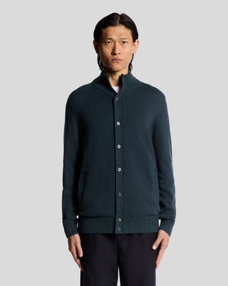 Lyle & Scott Strickjacke aus Wollmischung - Schwarz