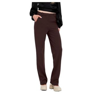 Vero Moda Vero Moda Vmzamira MW GA Noos Pantalon Droit en Tissu pour Femme, G&acirc;teau au Chocolat, XL / 32L