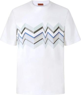 Missoni Homme, Tops, Blanc, Taille: M T-shirt &agrave; col rond