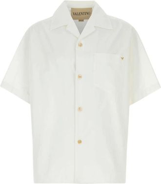 Valentino Garavani Homme, Chemises, Blanc, Taille: S Poplin Shirt