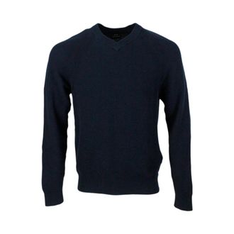 A|X Armani Exchange V-Ausschnitt-Pullover mit Wabenmuster - - Knitwear - Herren - Schwarzk - XS