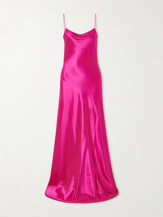 Alaia Robe Du Soir En Satin De Soie - Rose