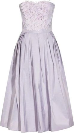 Elisabetta Franchi Femme, Robes, Violet, Taille: 42 FR Robe Ottoman avec Broderie Florale 3D