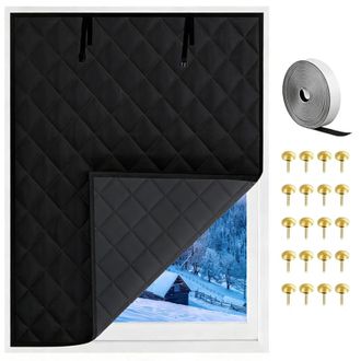 Generic W&auml;rmeschutzvorhang, Fenstern Energiesparende K&auml;lteschutz Isolierung, Mit Klettband F&uuml;r Einfache Installation, Wiederverwendbar F&uuml;r Dachb&ouml;den Grau Schw