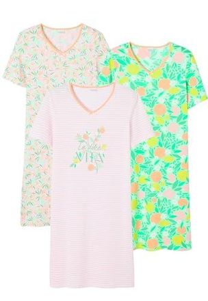 Damart Lot De 3 Chemises De Nuit, 2 Longueurs