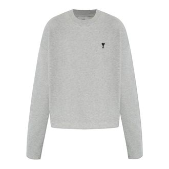Ami Sweatshirt mit gesticktem Logo - - Sweatshirts & Hoodies - Damen - Grau - S