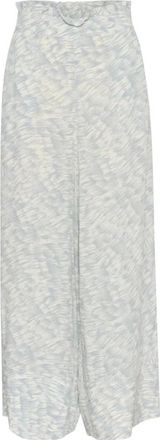 Soaked In Luxury Femme, Pantalons, Bleu, Taille: 46 FR Pantalon coupe d&eacute;contract&eacute;e imprim&eacute; bleu argent&eacute;