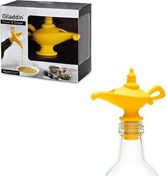 PELEG DESIGN Peleg Design Oiladden | Bec verseur et bouchon en silicone, jaune, 8 x 9 x 4,5 cm