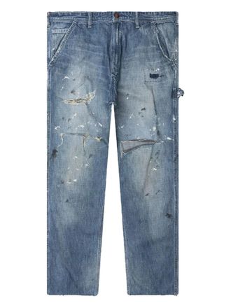 Saint Mxxxxxx Painter Jeans mit Farbklecks-Print - BLUE