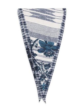 Pierre-Louis Mascia Aloeuw Schal mit Blumen-Print - Blau