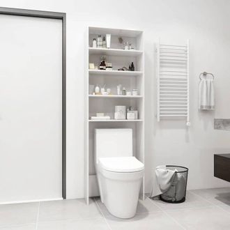 vidaXL Waschmaschinenschrank Hochglanz-Wei&szlig; 64x24x190 cm - Vidaxl