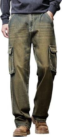 Generic Jean Homme Jean Homme Regular Jeans Homme Confortable Classique Pantalon en Jean Coupe Droite Classique Stretch Confort - Cinq Poches, Tissu Durable, 