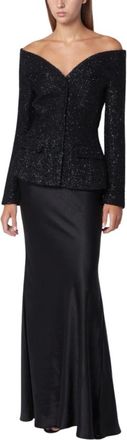 Self Portrait Robe Longue - Femme - Robes - Noir - Taille: 38 FR