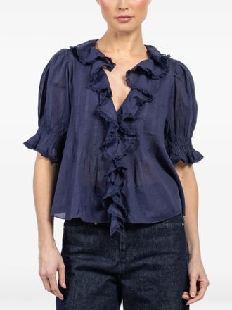 D&ocirc;en Henri ruffled top - Blau