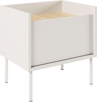 Selsey Selsey Tovi - Nachttisch 1-t&uuml;rig, 50 cm, Wei&szlig; / Holzoptik Eiche