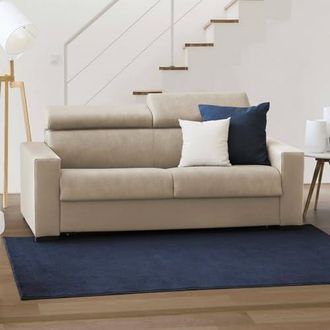 Dmora Talamo Italia - Canap&eacute; lit 2 places Agostina, Canap&eacute; de salon avec ouverture pivotante, Appuie-t&ecirc;te r&eacute;glables et accoudoirs fins, 100% Made in Italy, 