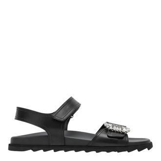 Roger Vivier Femme, Chaussures, Noir, Taille: 39 EU Slidy Viv Strass Sandal 25