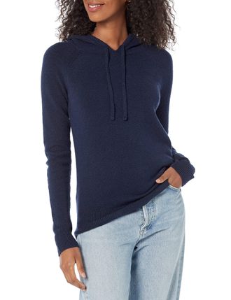 Amazon Essentials Damen Soft-Touch-Kapuzenpullover, Marineblau, L