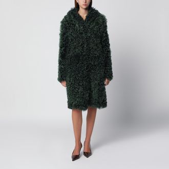 Prada Smaragdgr&uuml;ner Pelzmantel
