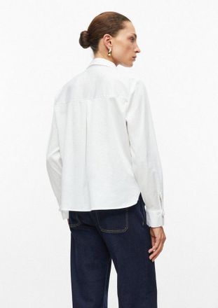 s.Oliver Langarmbluse Bluse Bluse mit Hemdkragen und Zierknopf-Details