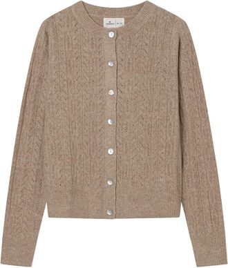 Springfield Damen Pointelle with Front Buttons Cardigan, braun, 42