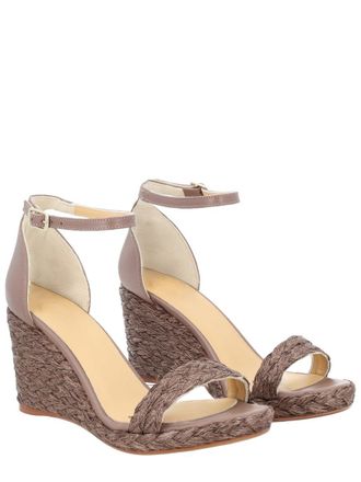 Castaner Leather and Raffia Sandal - Brown