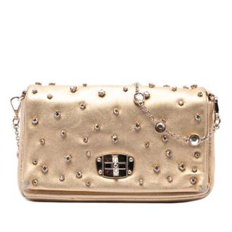 Miu Miu Pre-owned Metallic Nappa Umh&auml;ngetasche - - Pre-owned - Damen - Gelb - ONE SIZE